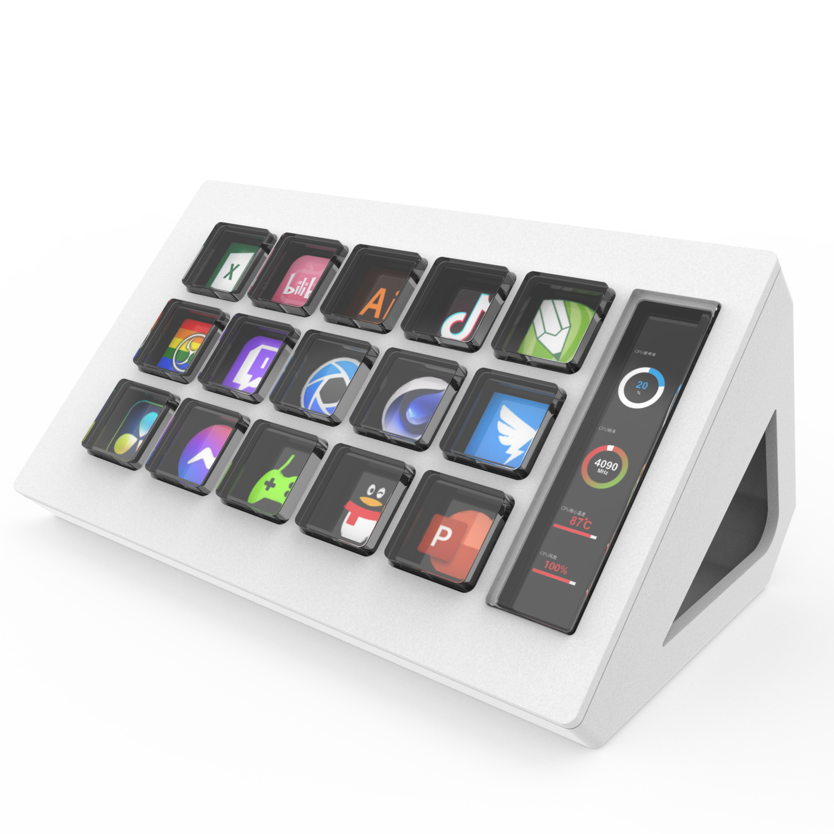 Stream Deck pentru PC cu 15 Taste LCD Programabile + Ecran Suplimentar ...