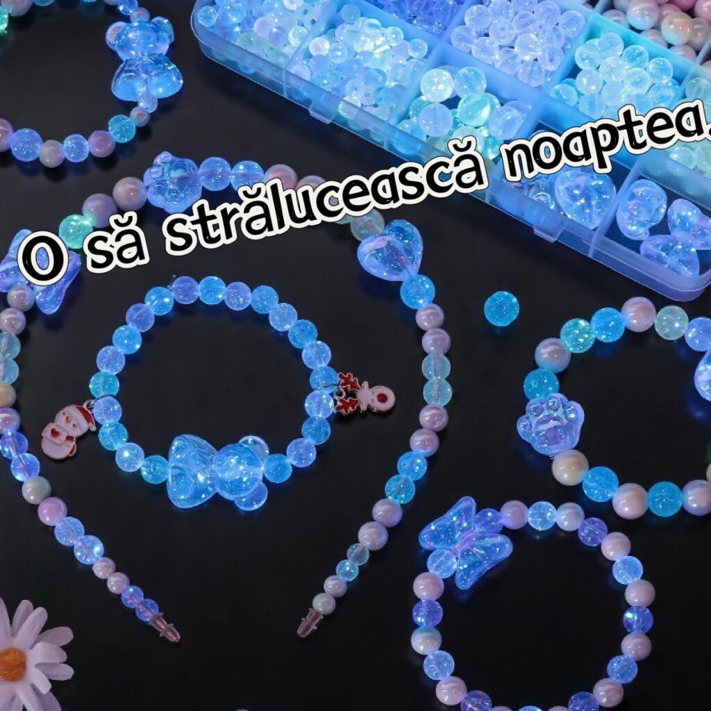 Set DIY pentru bratari si coliere, 320 margele, 13x19x2cm, Multicolor ...