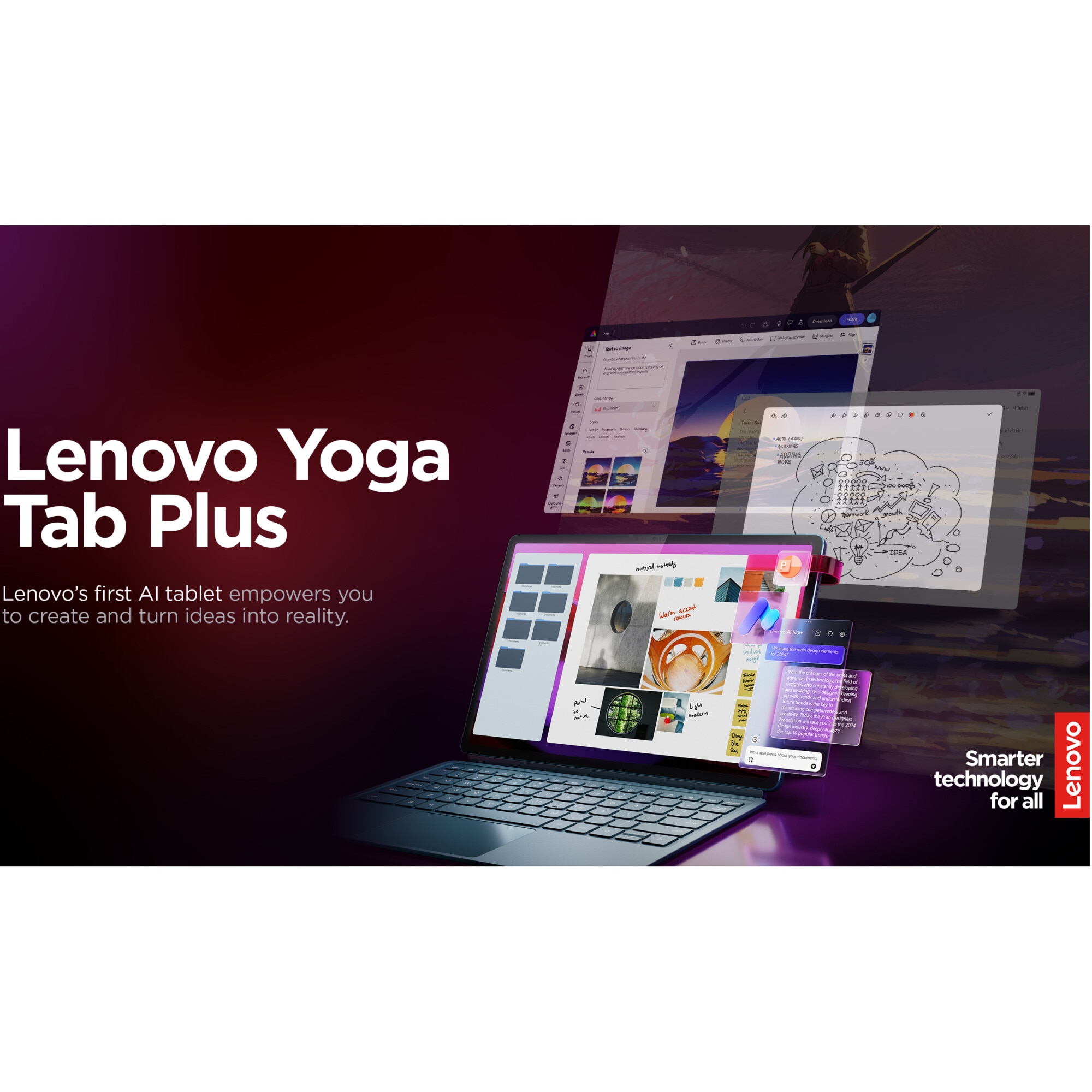 Tableta Lenovo Yoga Tab Plus, Octa-Core, 12.7" 3K (2944x1840), 16GB RAM ...