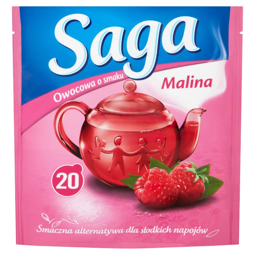 Ceai de fructe cu zmeura Saga 34 g (20 pliculete) - eMAG.ro
