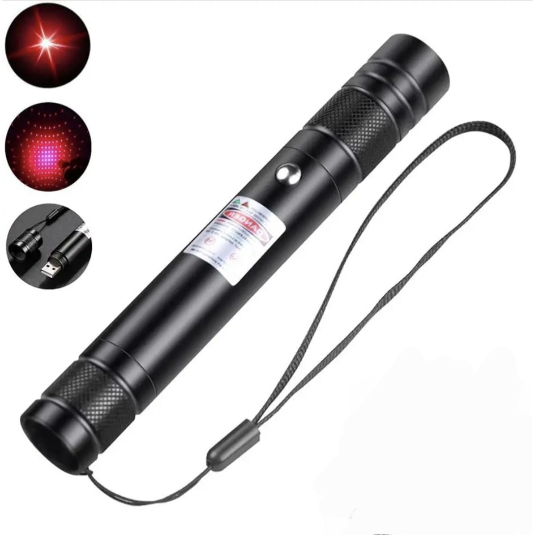 Laser Pointer Rosu Puternic, Tnagora®, Incarcare USB, Metal, 10000 mW ...