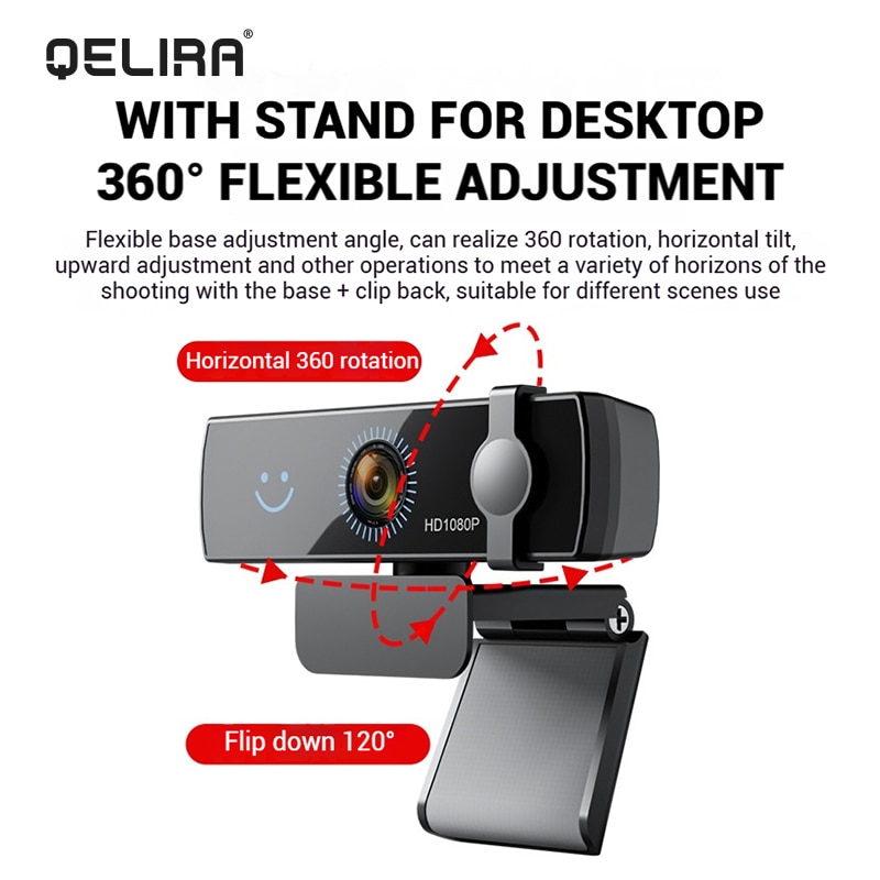 QELIRA® 1080P HD webkamera, kompatibilis a Windows 10/11 rendszerrel ...