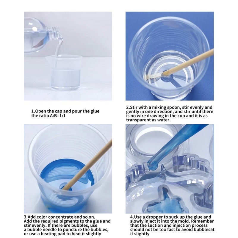 Rasina epoxidica cristal ultra-transparenta AB, Jue-Fish, set pentru ...