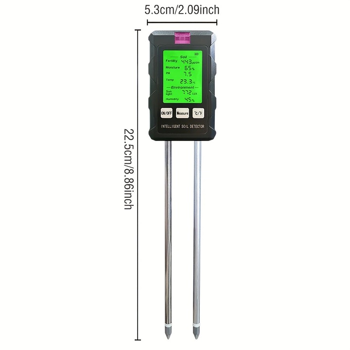 Tester de sol 6 in 1, cu display LCD, functii multiple, 49x40x222mm ...