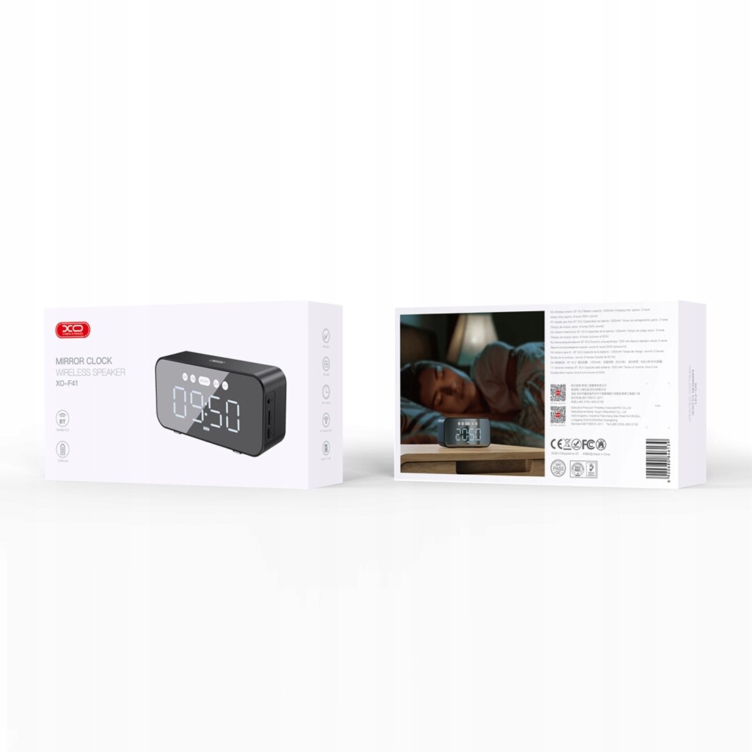Boxa portabila XO F41 Bluetooth, cu radio si ceas, neagra, dimensiuni ...
