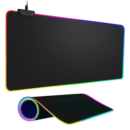 Mousepad mare pentru tastatura si mouse NEXTLY, margini cu iluminare ...