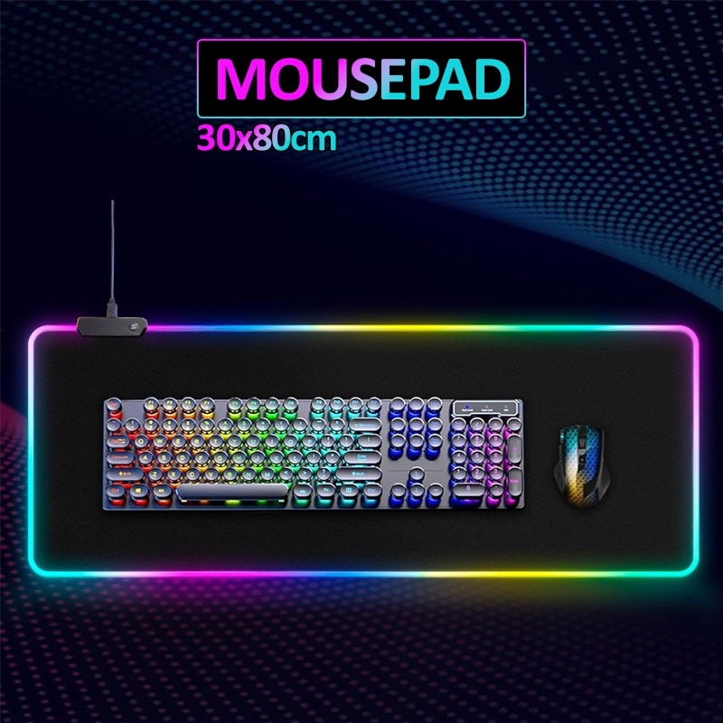 Mousepad mare pentru tastatura si mouse NEXTLY, margini cu iluminare ...