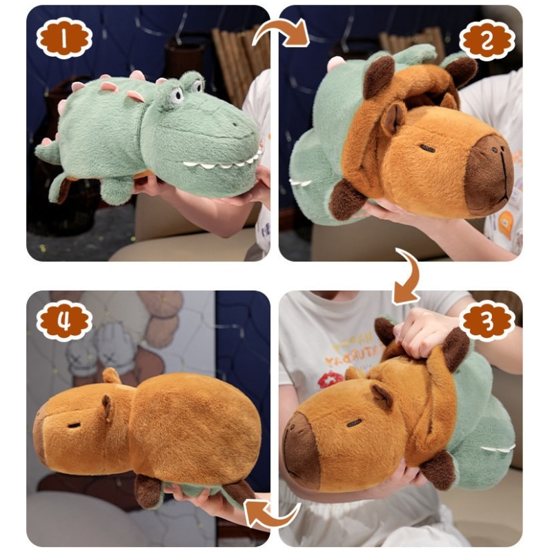 Jucarie din plus Reversibila 2 in 1 Capybara si Crocodil, 25 cm - eMAG.ro