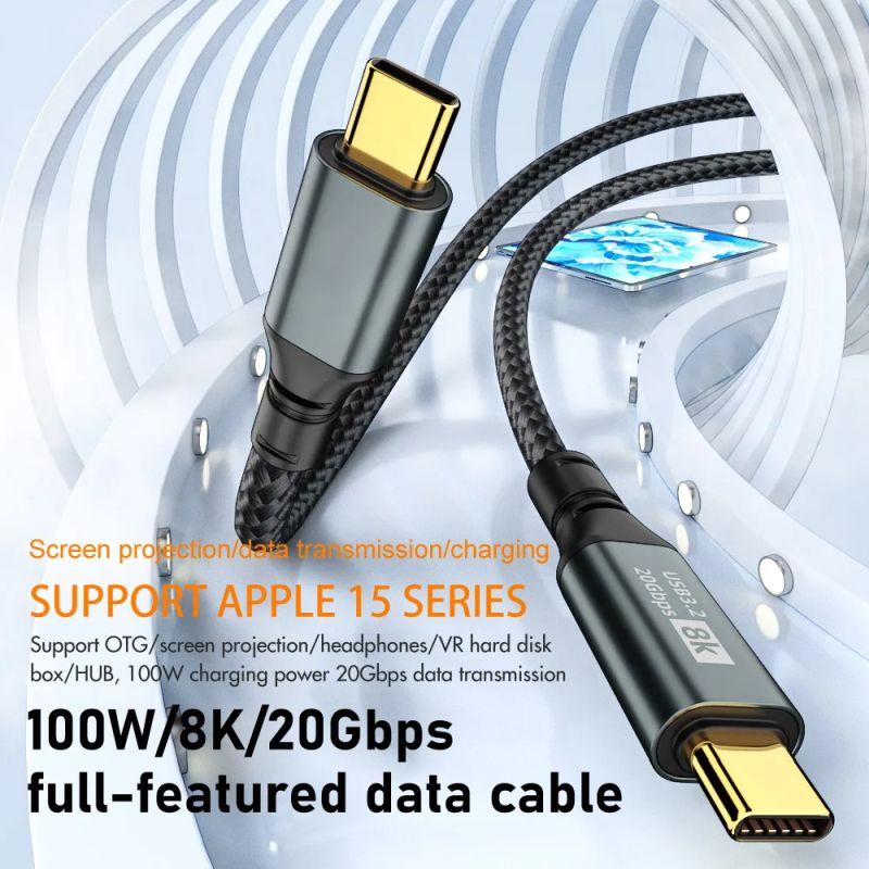 Cablu USBC 3.2 150CM, Transfer Date 20Gbps, Fast Charging PD 100W ...