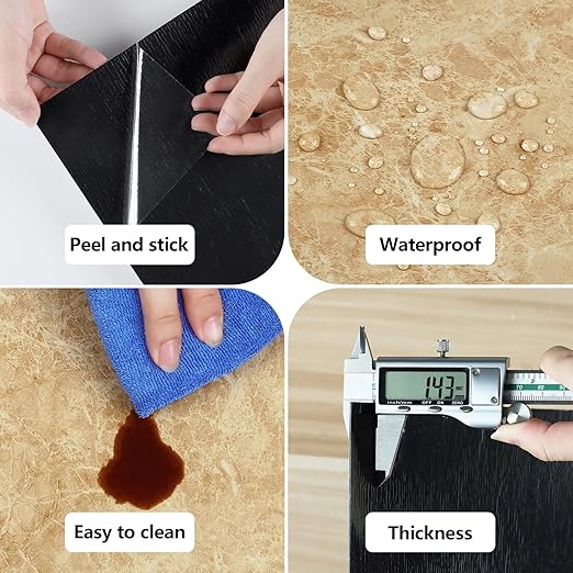 Set 24 placi PVC autoadezive Yullpaper, aspect marmura, 30x30 cm ...