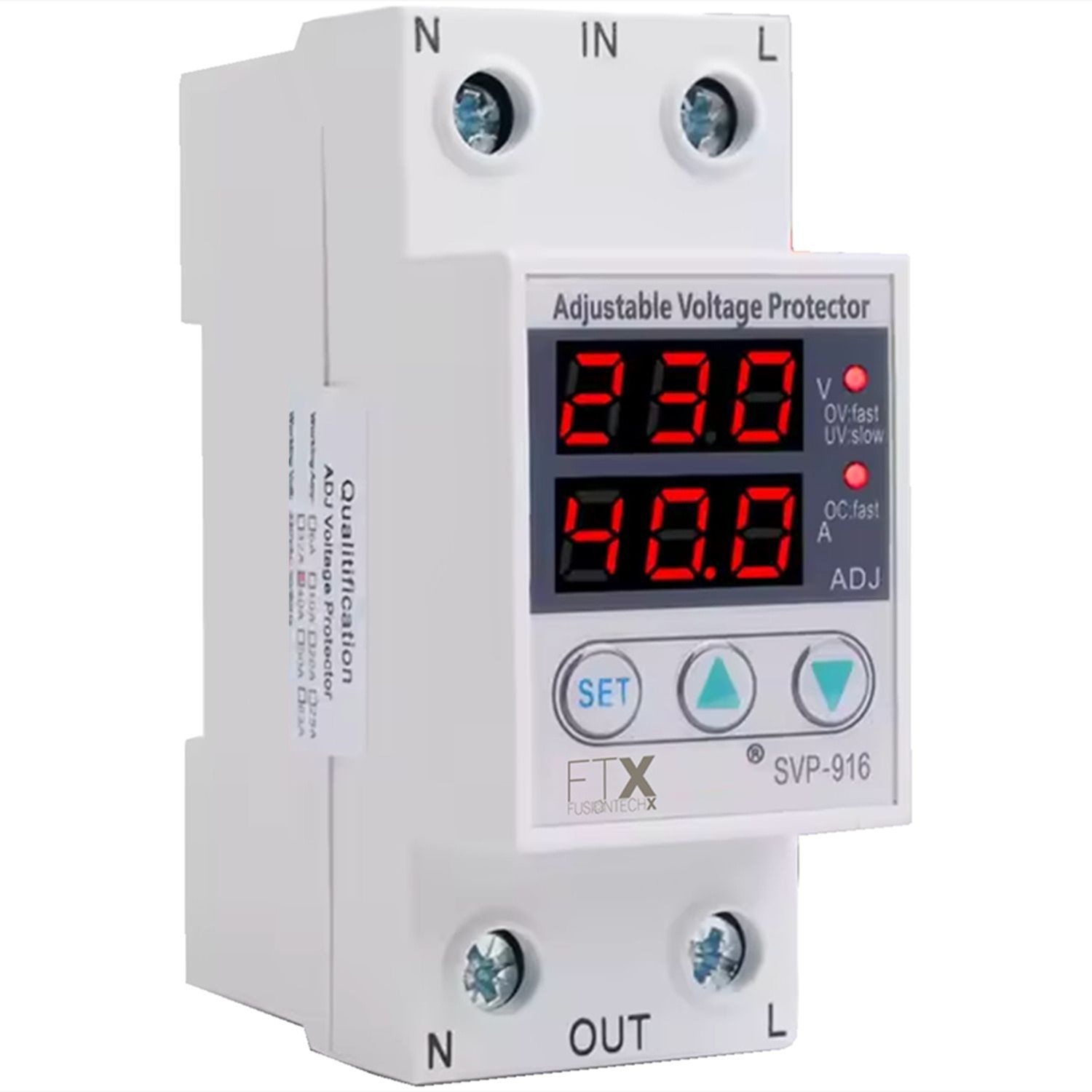 Releu digital monofazat de protectie tensiune, FusionTechX®, Smart, Reglabil, Recuperare ...