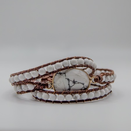 Bratara reglabila cu snur cerat si charm howlite - eMAG.ro