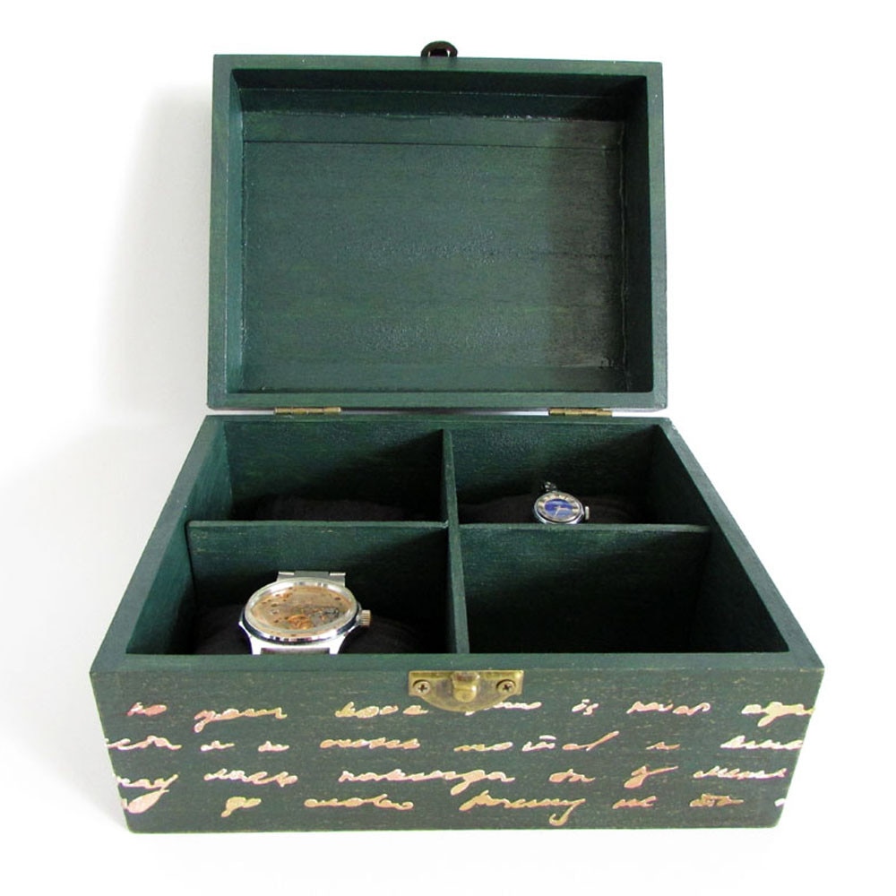 Cutie pentru ceasuri, Zenini, cutie handmade pentru patru ceasuri - eMAG.ro