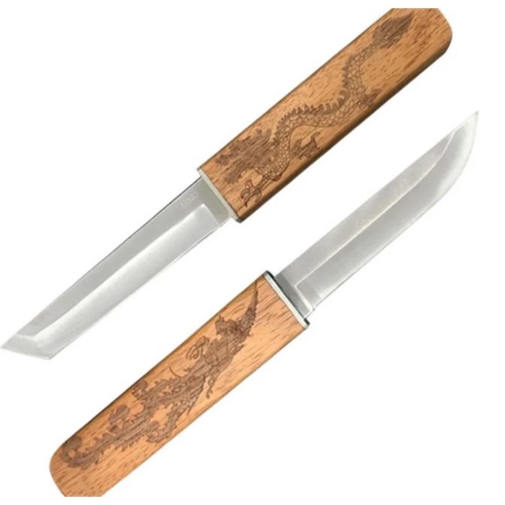 Set cutite japoneze cu model dragon cu lame din otel inoxidabil pentru ...