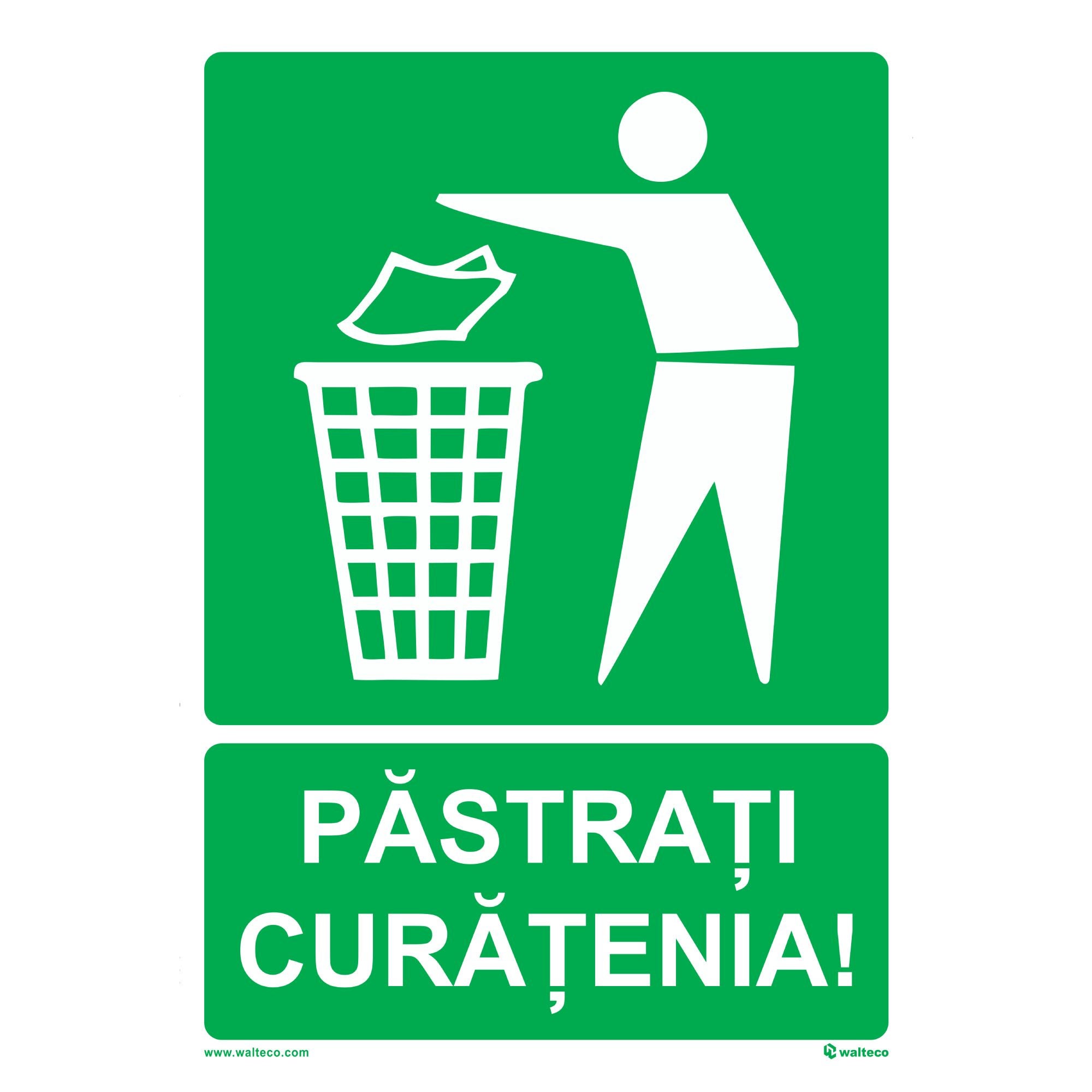Indicator informare "Pastrati curatenia!", adeziv, dimensiune 210 x 297 ...