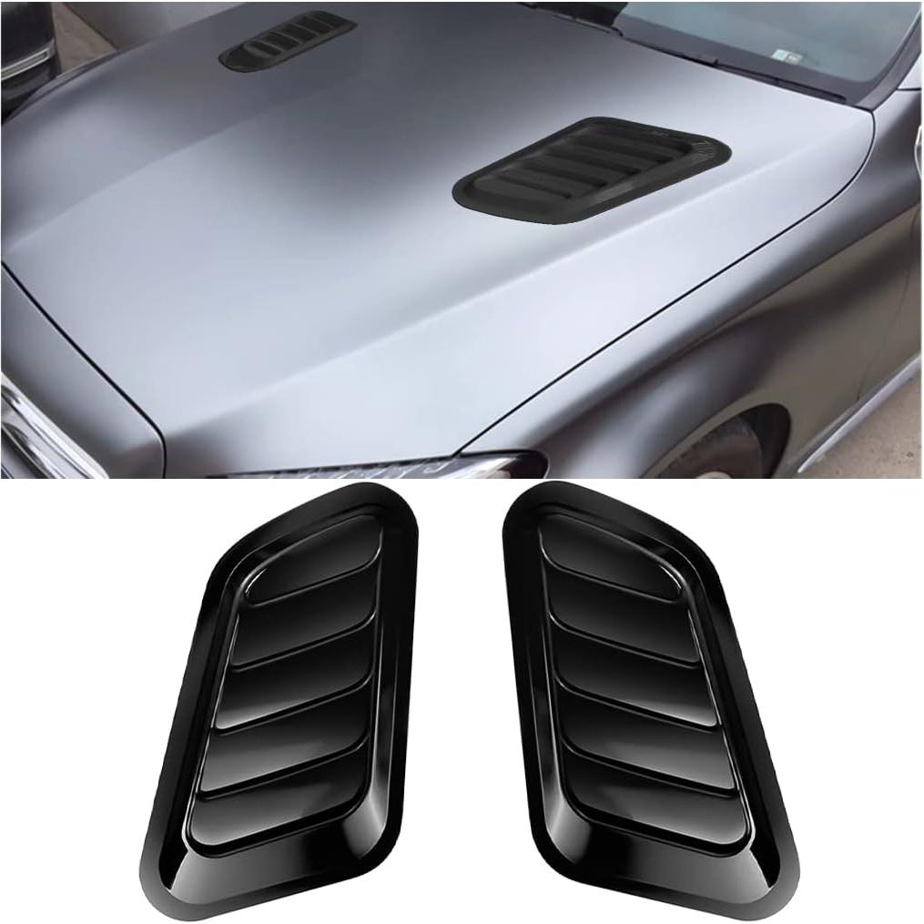 Set 2 accesorii auto, ventilatie capota, negru fumuriu, 10,62x7,08 inci ...