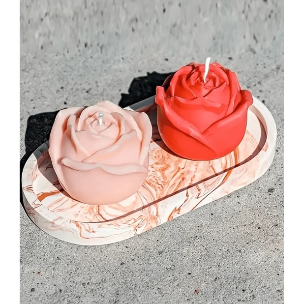 Matrita de silicon, Milmatt, Model Trandafir 3, pentru lumanari ...