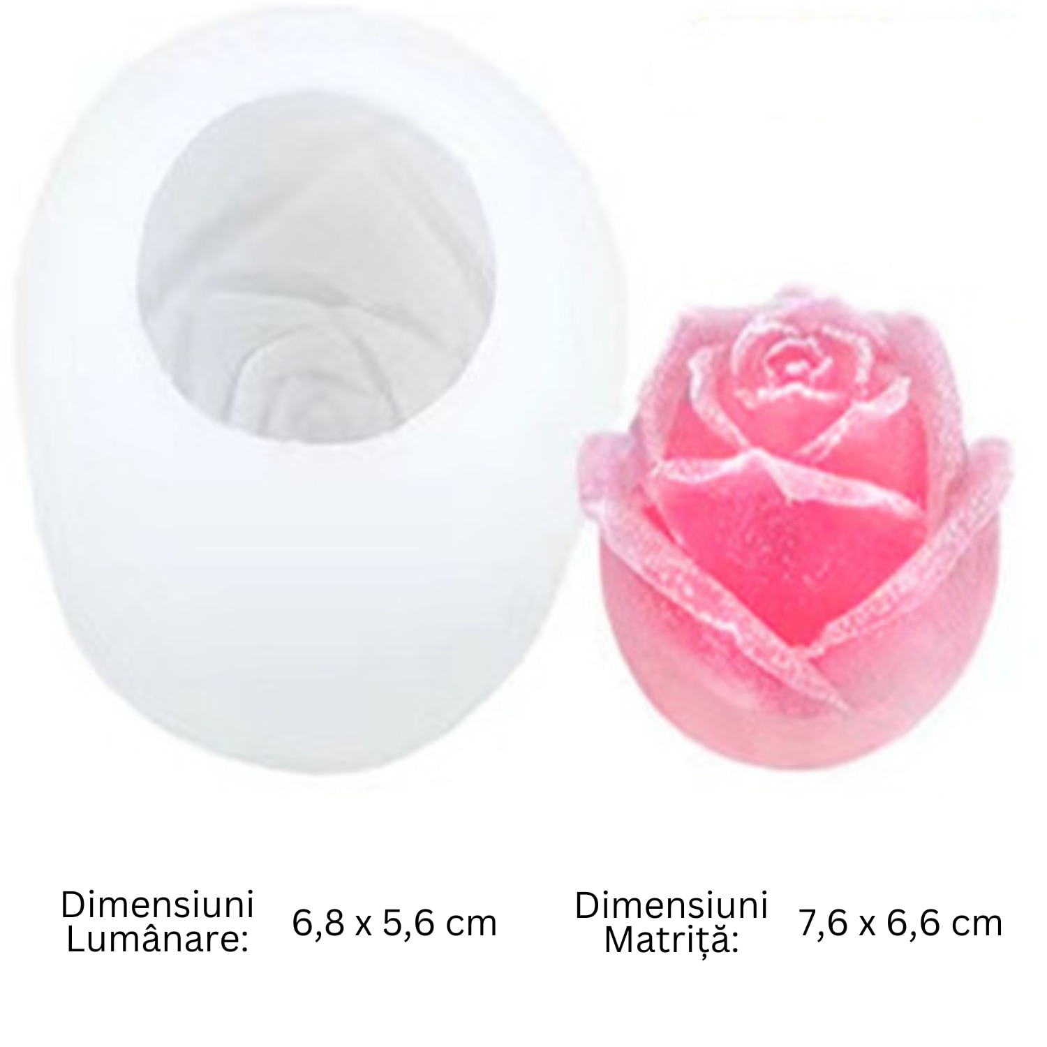 Matrita de silicon, Milmatt, Model Trandafir 3, pentru lumanari ...