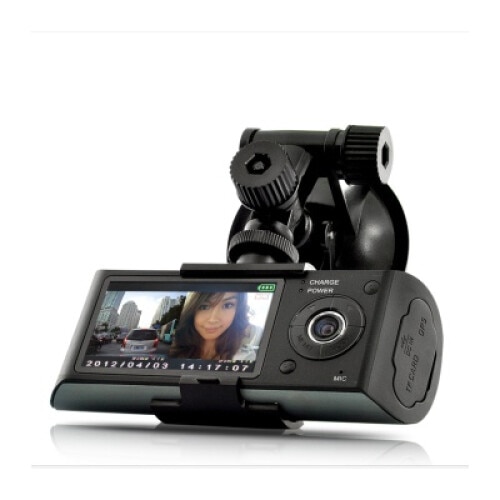 Camera auto DVR set cu doua camere, GPS Logger, G-Sensor, 2.7 inch ...