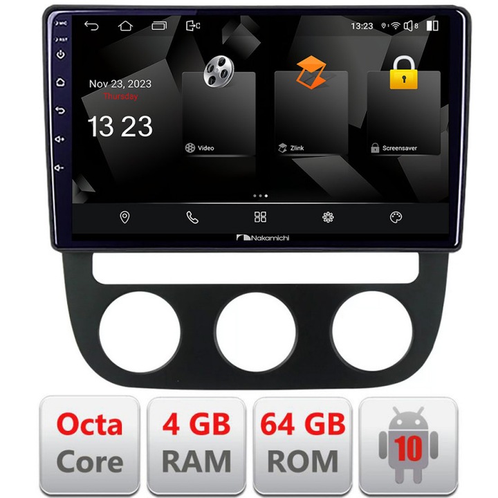 Navigáció VW Golf 5 2004-2010 automata klíma Android Octa Core 720p 4 ...