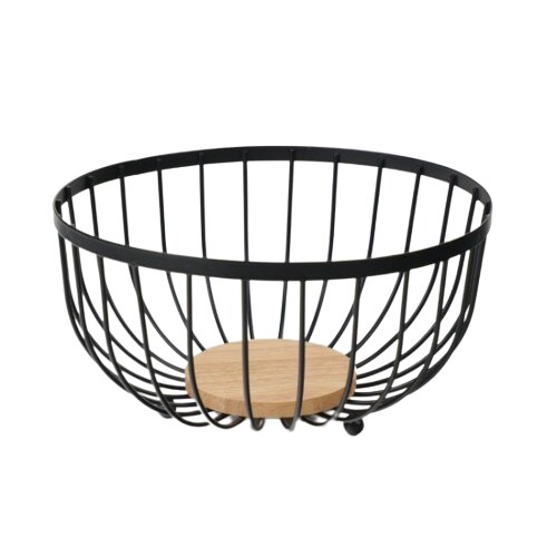 Fructiera Metal+Bambus, 25x25x13 cm - eMAG.ro