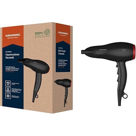 Uscator de par GRUNDIG HD 3700 B, 1800 W, 3 trepte de temperatura si 2 ...