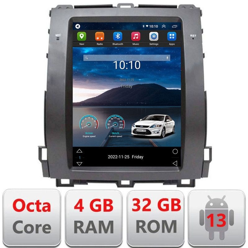 Navigatie Toyota Prado J120 low tip Tesla radio gps internet 8Core 4G ...