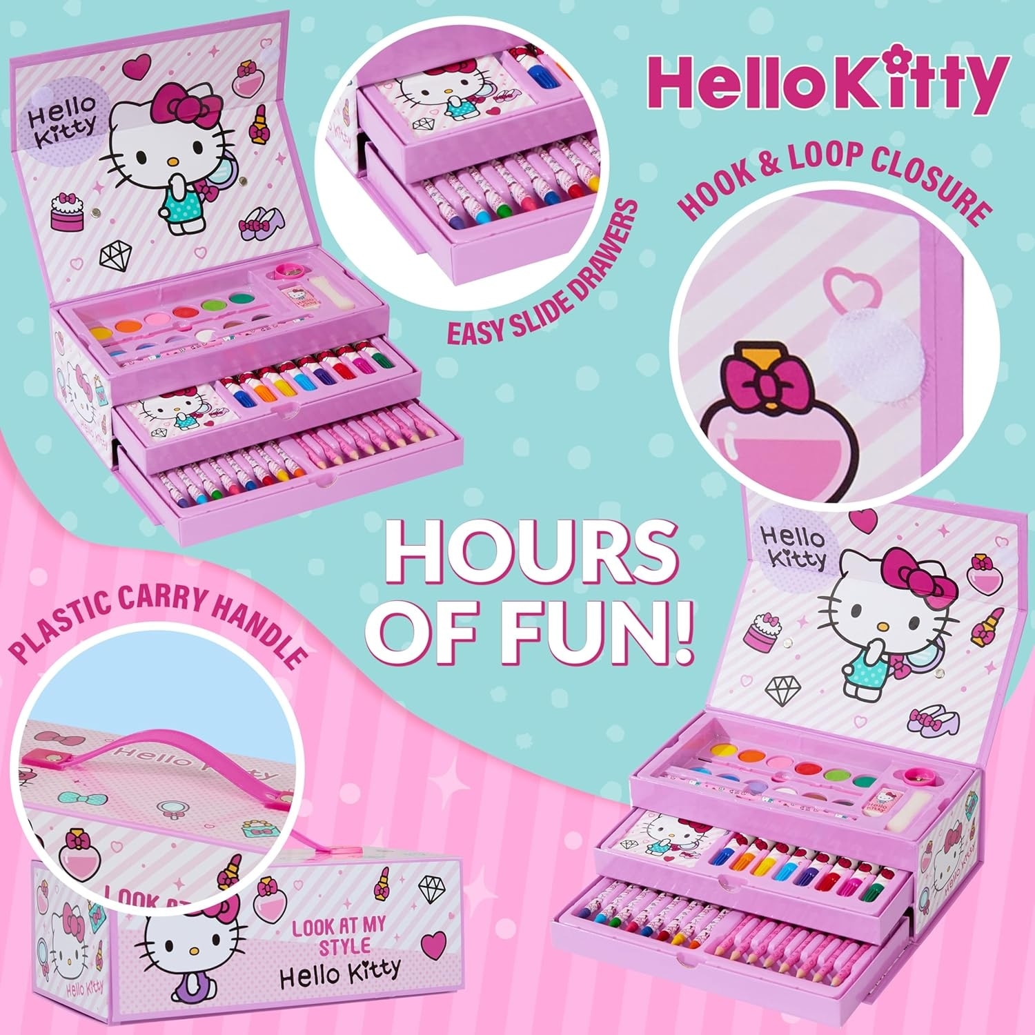 Set creativ de pictat cu Hello Kitty, 42 piese, creioane cerate ...