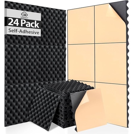 Pachet de 24 panouri de spuma insonorizate pentru perete, panouri ...