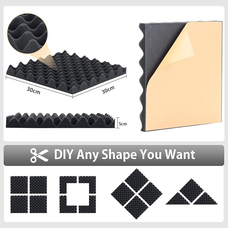 Pachet de 24 panouri de spuma insonorizate pentru perete, panouri ...
