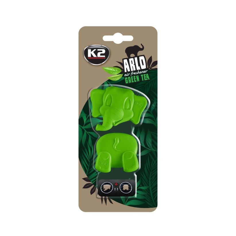 Autóillatosító, K2 Arlo, zöld tea illat, elefánt formájú design, zöld ...