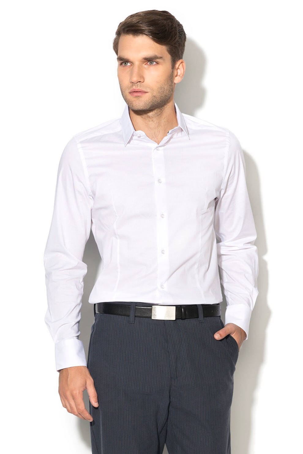 Zee Lane Collection, Camasa slim fit, Alb, XXL - eMAG.ro