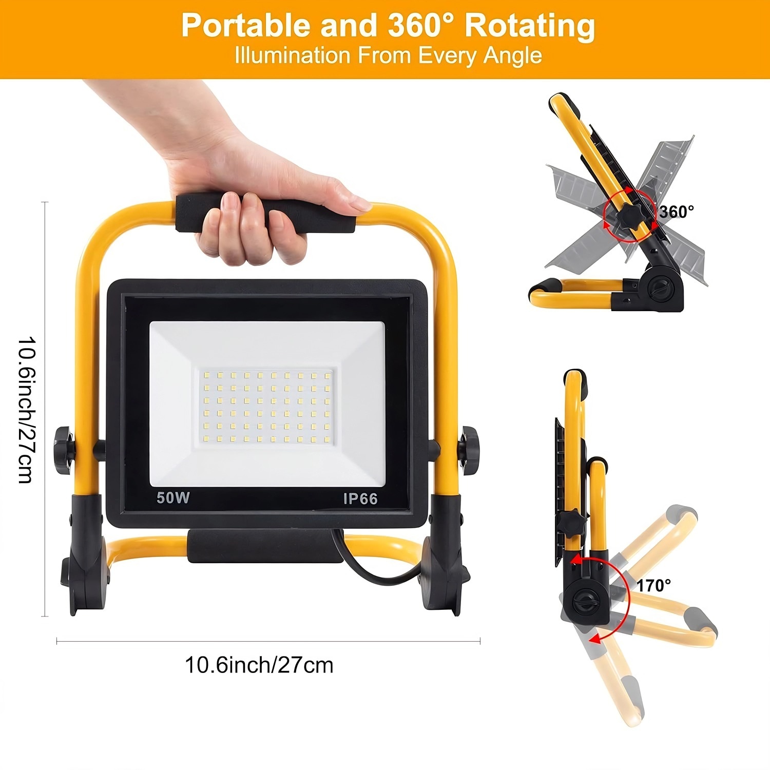 Proiector Lucru LED 50W, Excitat®, Lumina de lucru cu comutator on/off ...