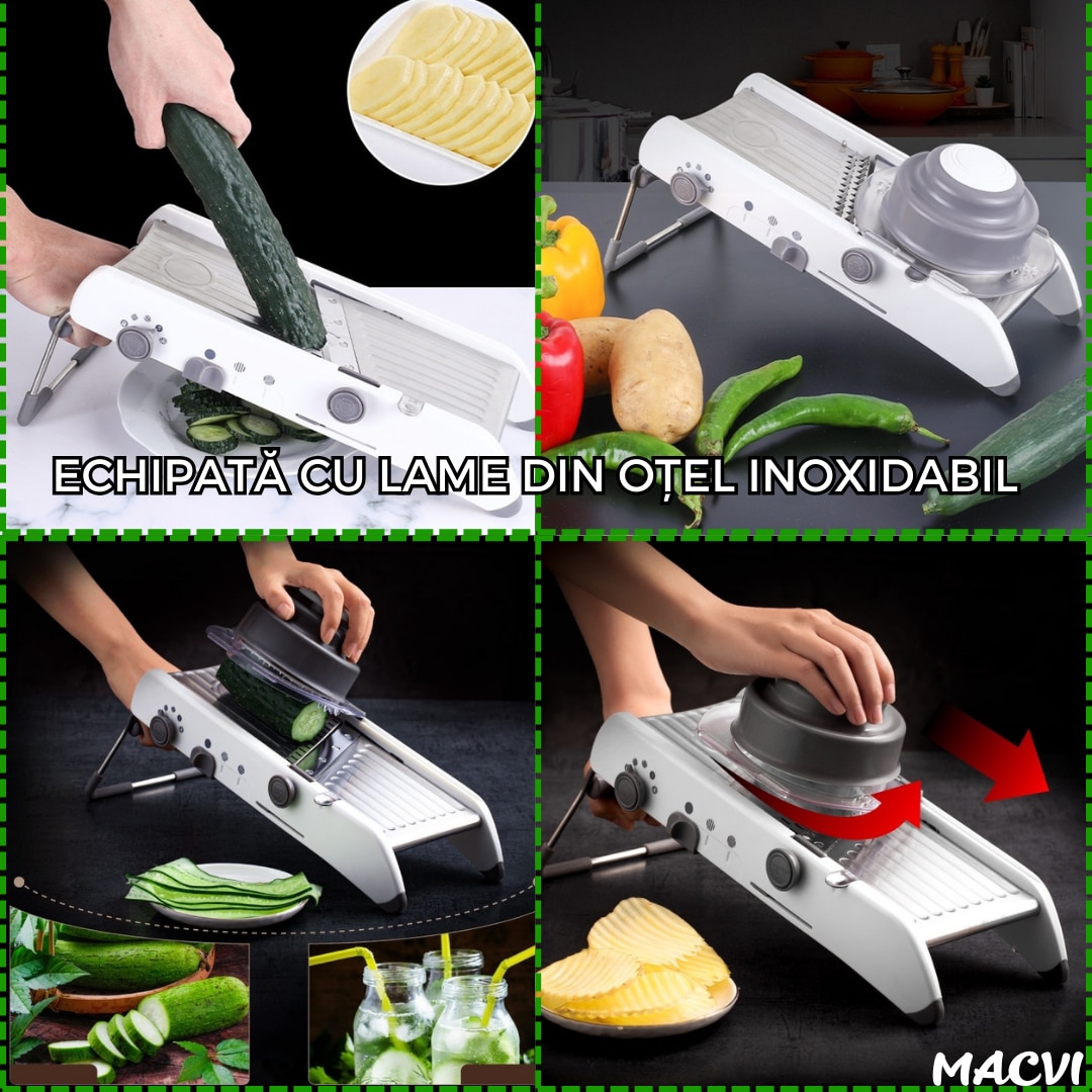 Razatoare Multifunctionala Macvi® pentru legume si fructe, 18 taieturi ...