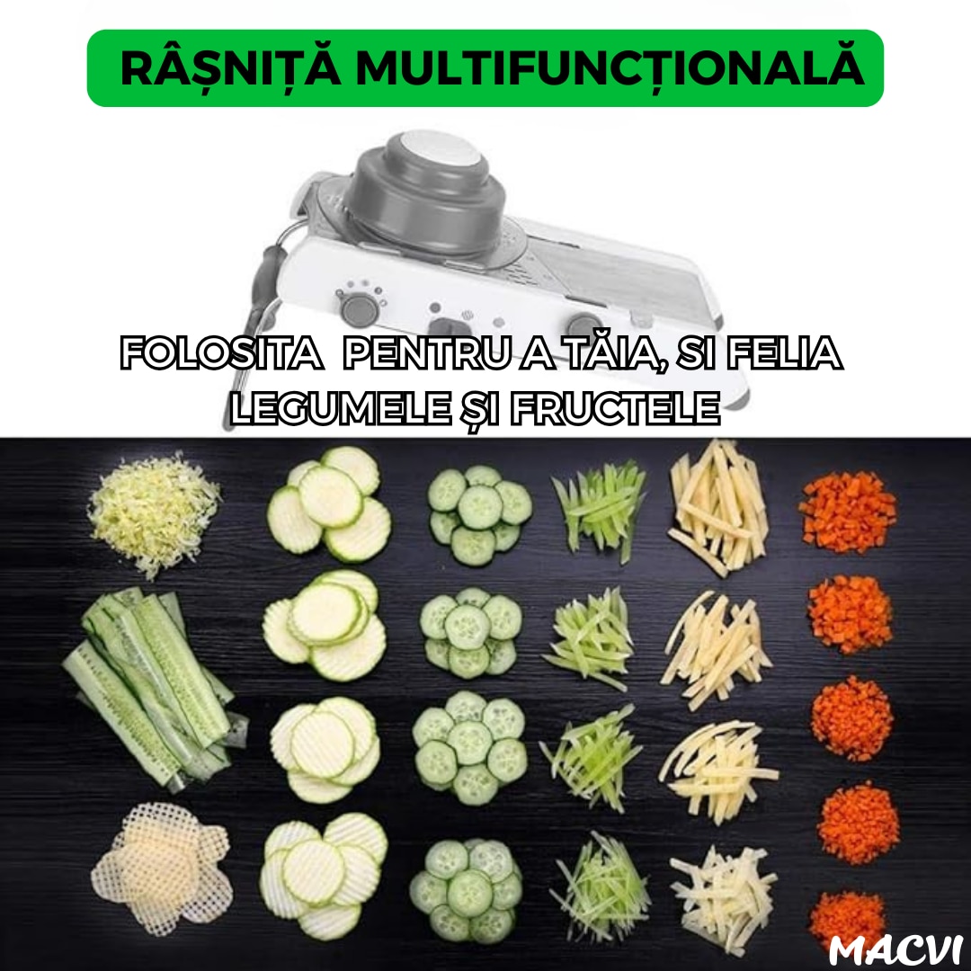 Razatoare Multifunctionala Macvi® pentru legume si fructe, 18 taieturi ...