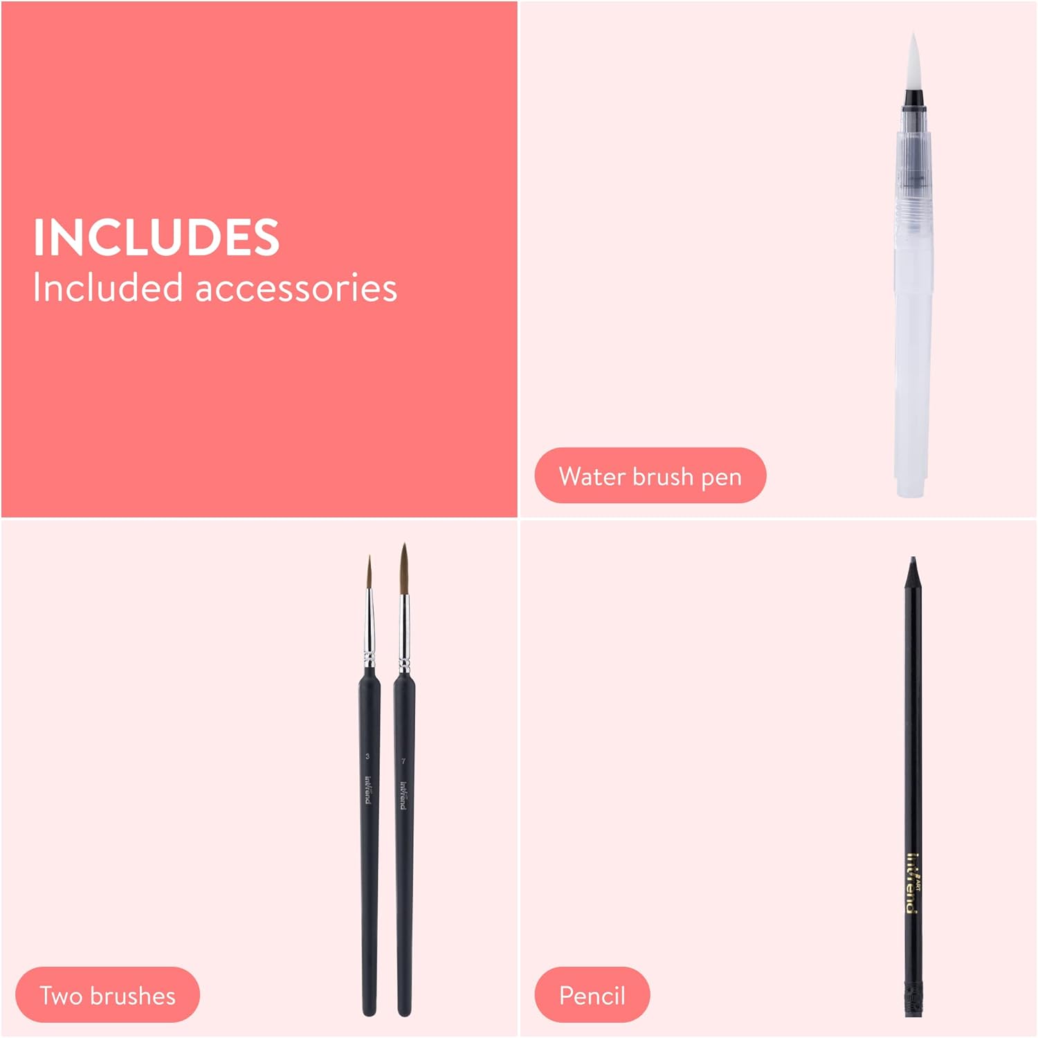 Bloc de desen pentru acuarela Intrend, A4, 30 coli, 300g, Pensula cu ...