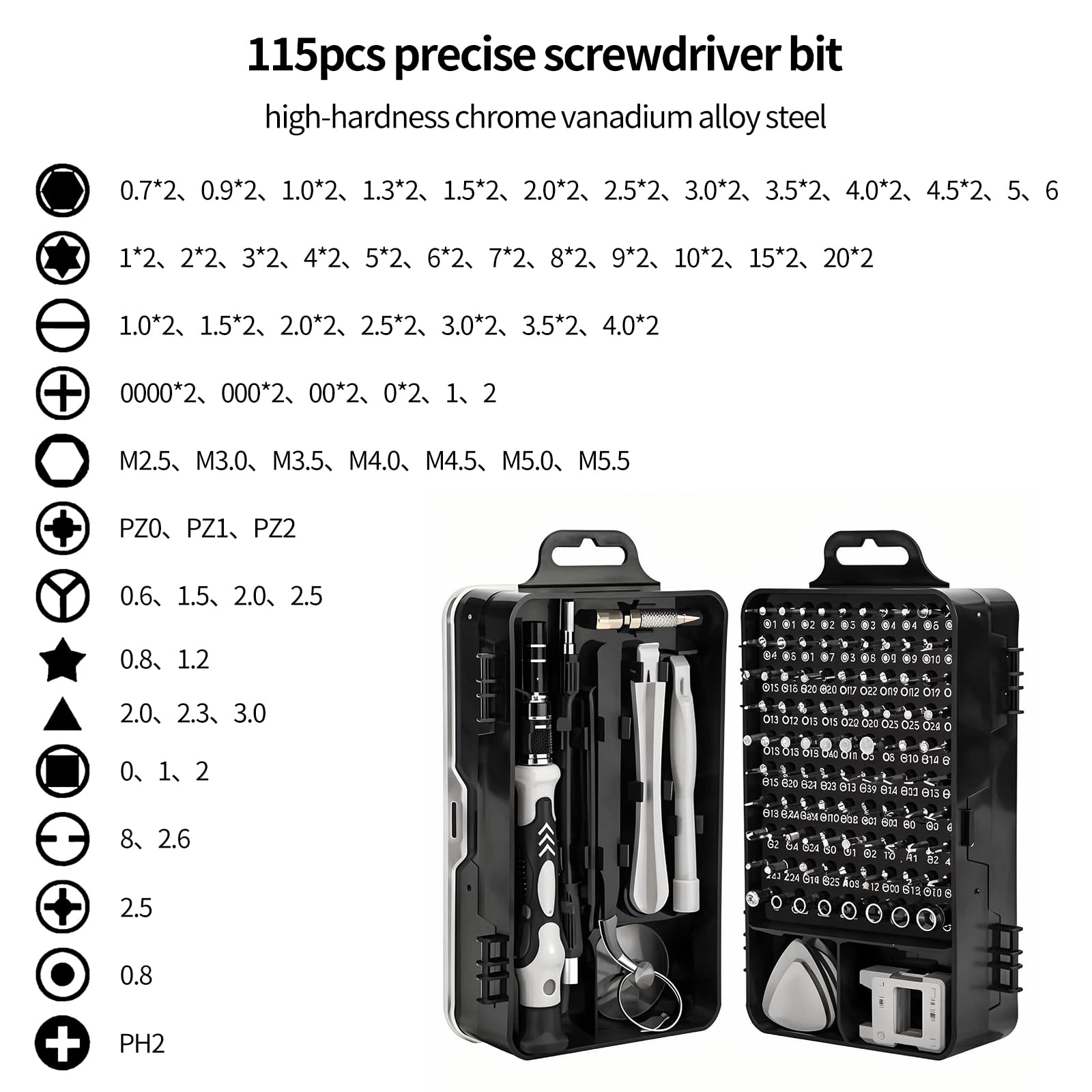 Set de surubelnite, 115 in 1, de reparare a uneltelor de precizie Mini ...