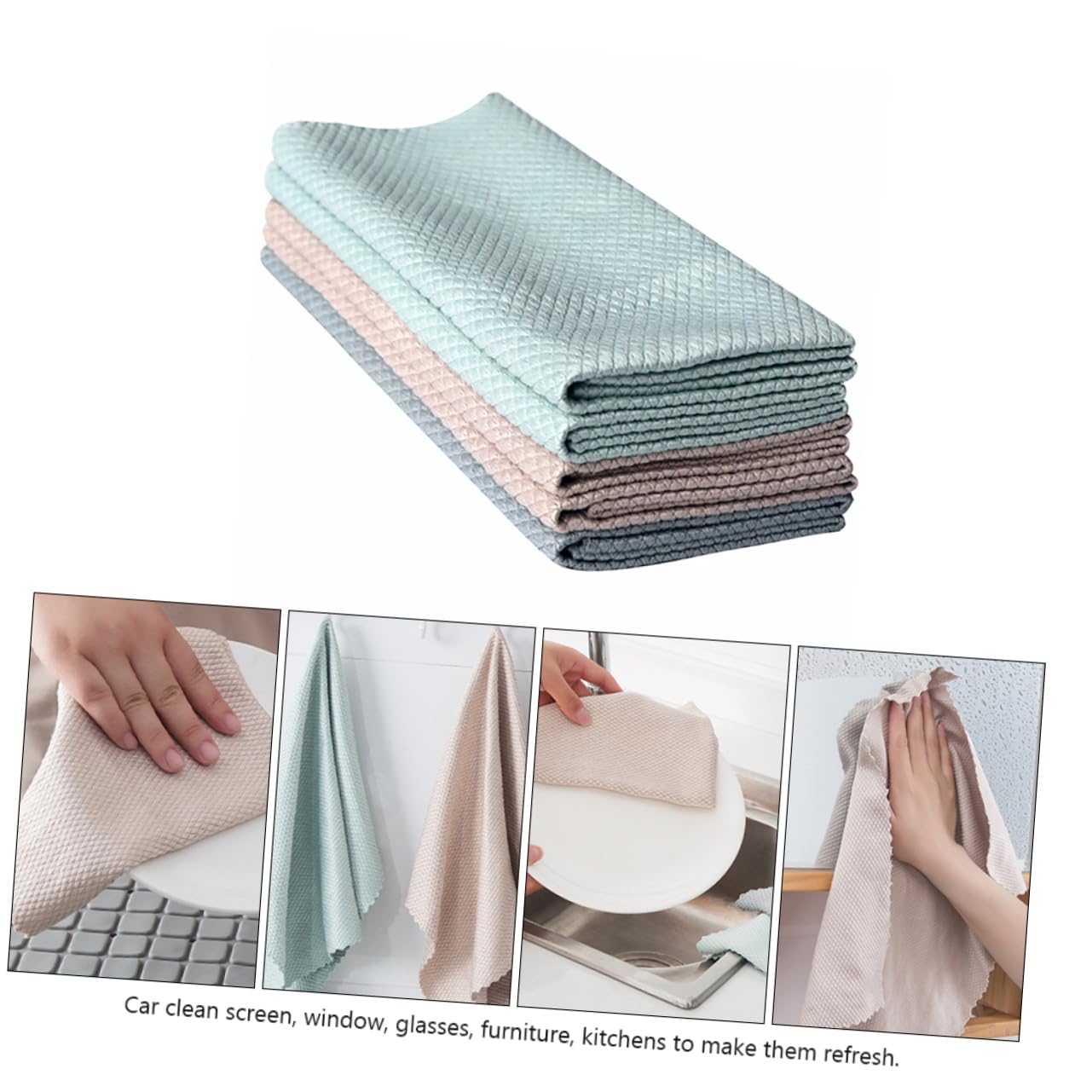 Set 11 Lavete Microfibra, Lavete magice, Design Solzi Peste, Curatare ...