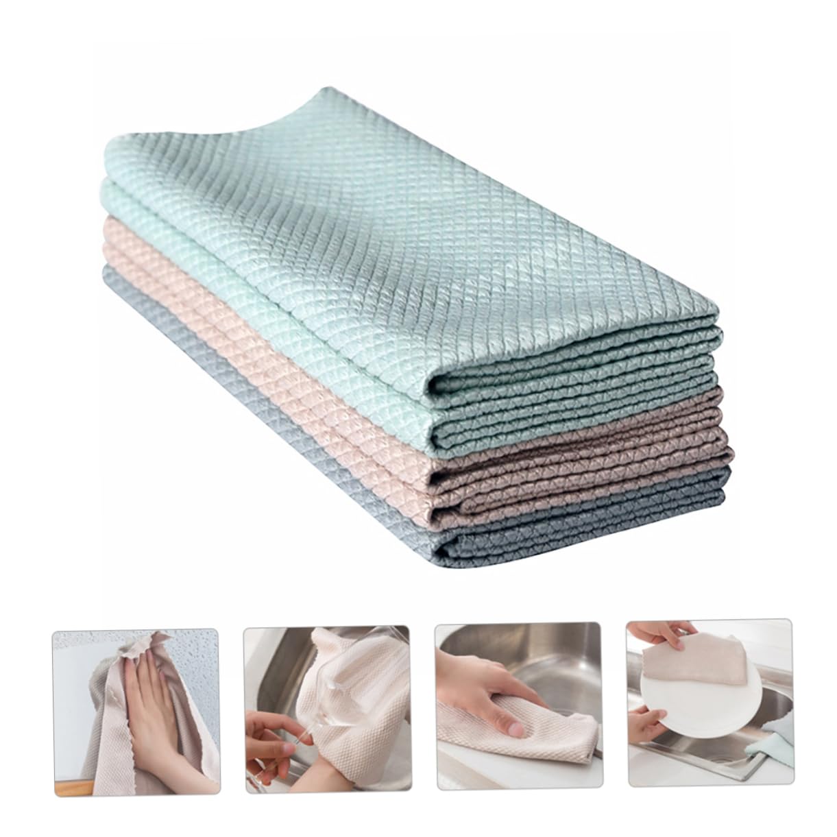 Set 11 Lavete Microfibra, Lavete magice, Design Solzi Peste, Curatare ...