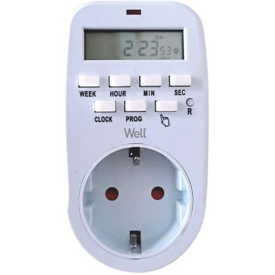Priza programabila digitala Well, pentru interior, Ajisaj LCD, 16A, max ...