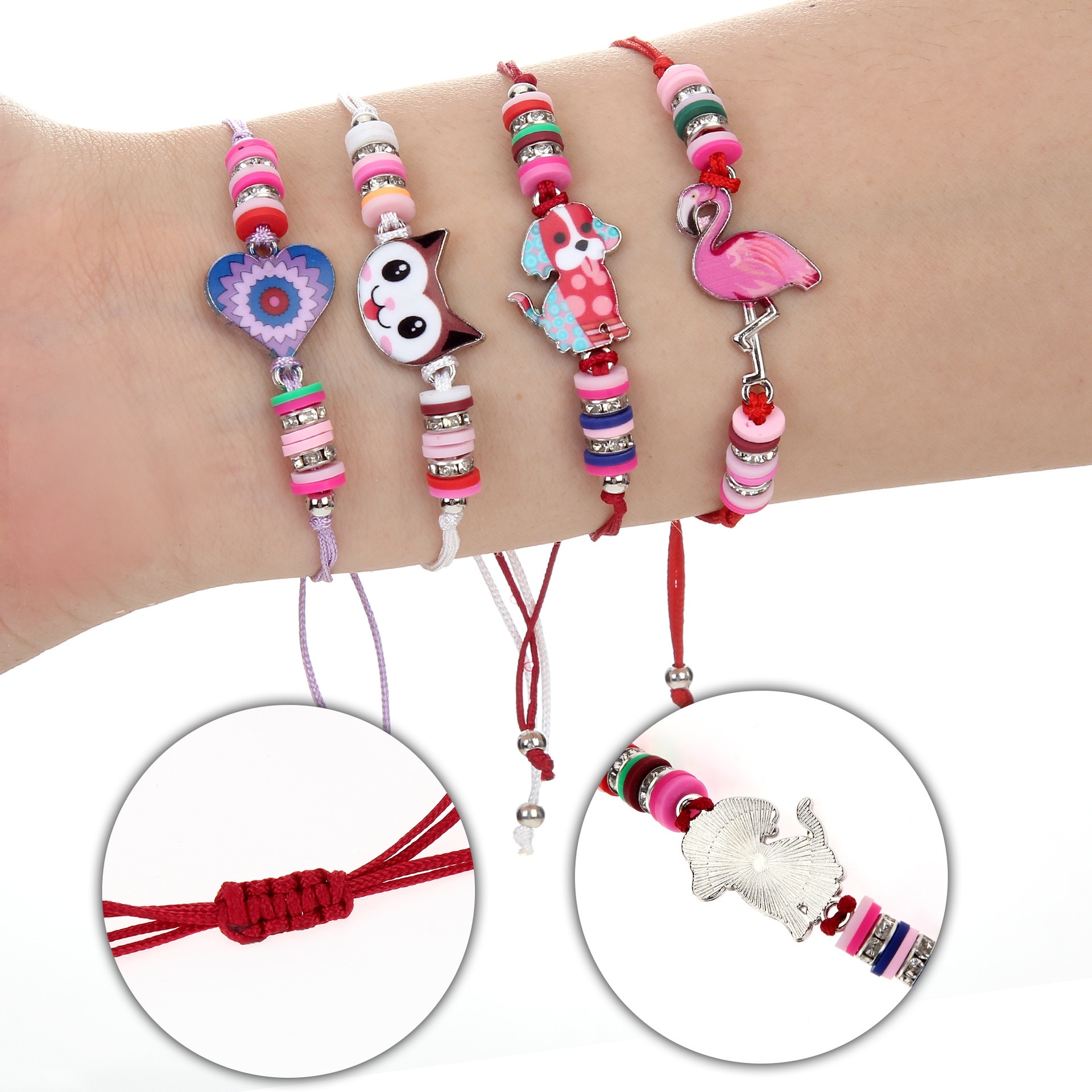 Set 12 Bratari pentru copii, Animale dragute, Pentru fete, Aliaj, PVC ...