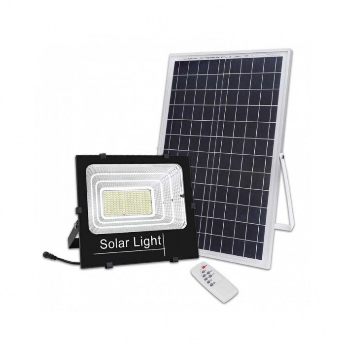 Proiector LED Solar 50W, 49 LED SMD, Telecomanda, Senzor de Lumina ...