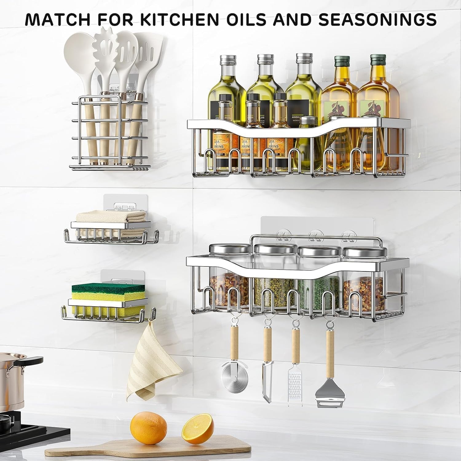 Raft de dus, etajera colt pentru baie, pentru depozitare in bucatarie ...