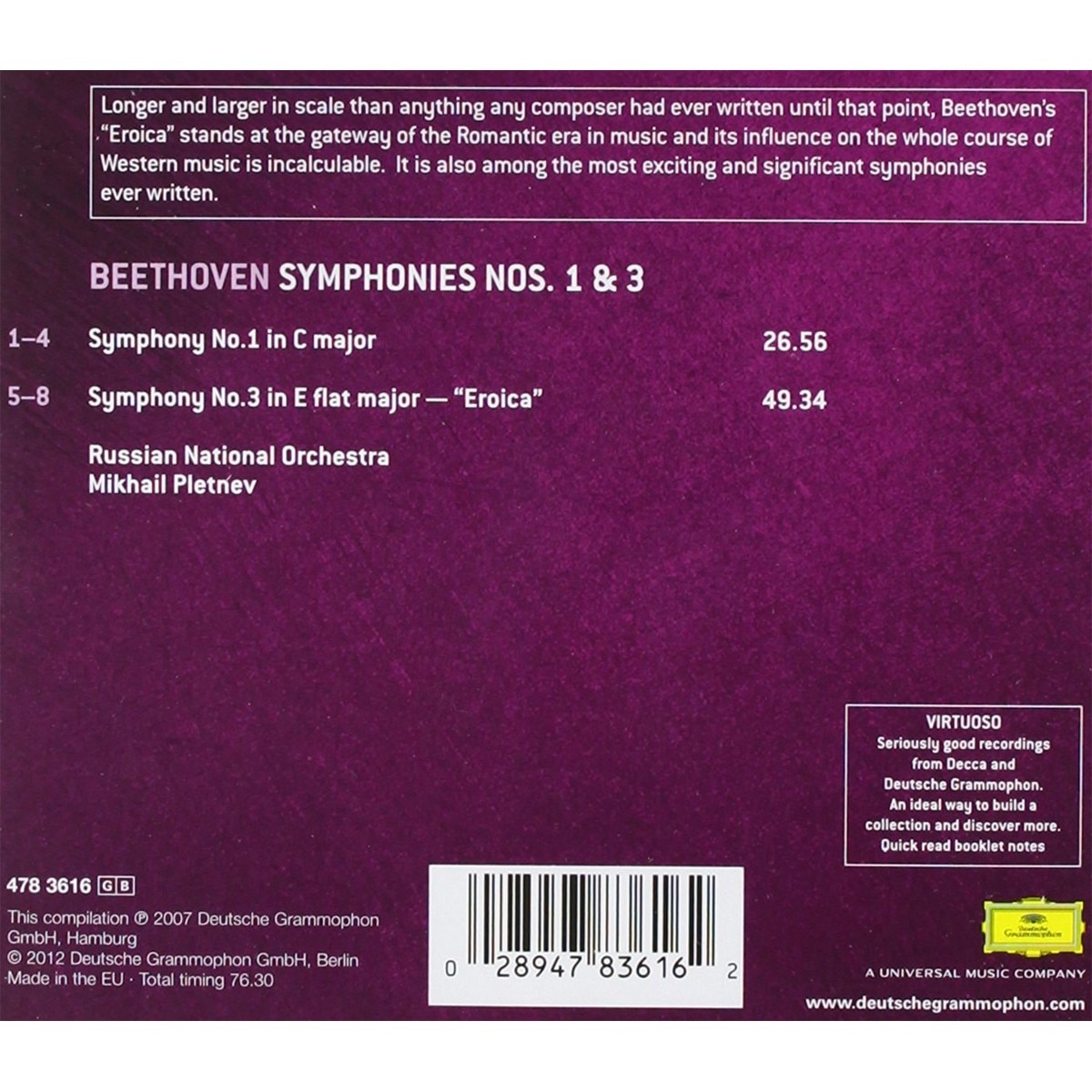 Ludwig van Beethoven - Symphonies No.1 & 3/Eroica - CD - eMAG.ro