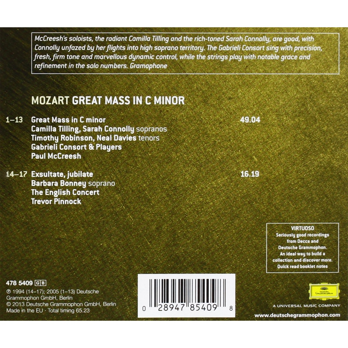 Wolfgang Amadeus Mozart - Great Mass in C Minor/ Exsultate, Jubilate ...