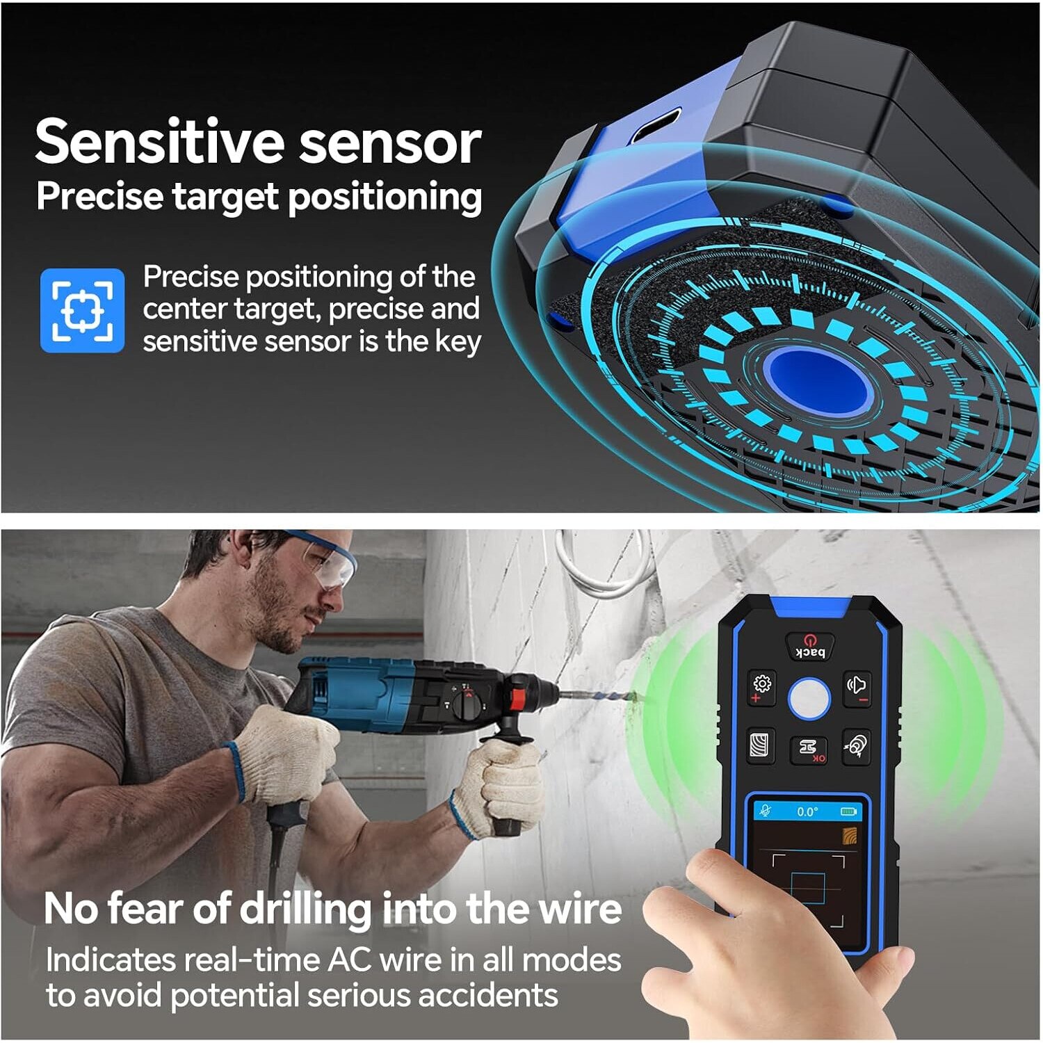 Detector Digital Localizare Cabluri Lemn Tevi in Perete NF-518, GOSTOCK ...