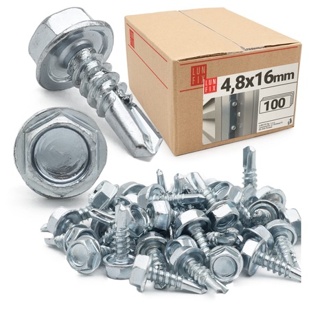 Suruburi autoforante 4.8x16mm, Lun Fix, cap hexagonal, set 100 bucati ...