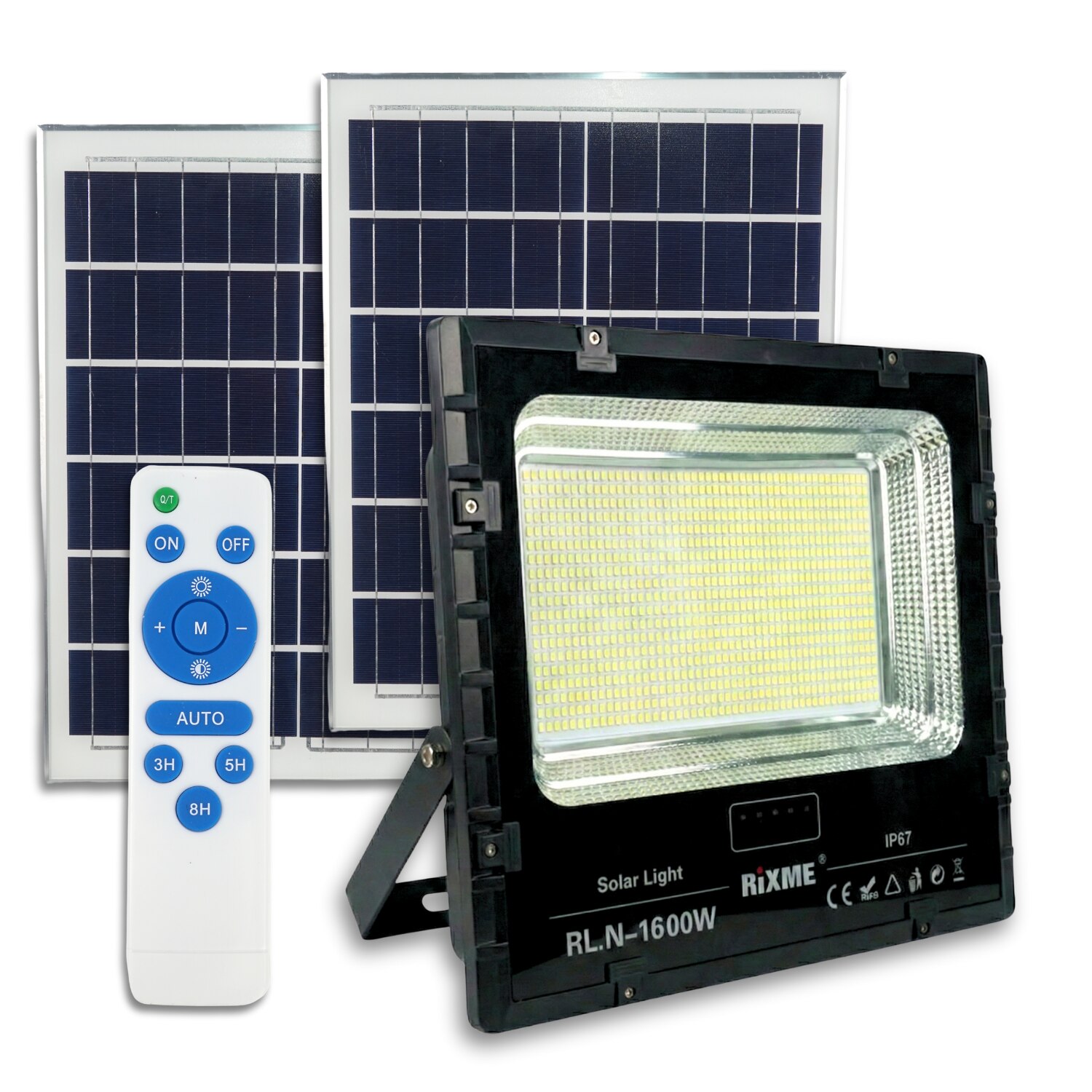 Proiector LED Cu Panou Solar Rixme 1600W 2 Panouri Solare Autonomie Proiector LED Cu Panou Solar Rixme 1600W 2 Panouri Solare Autonomie