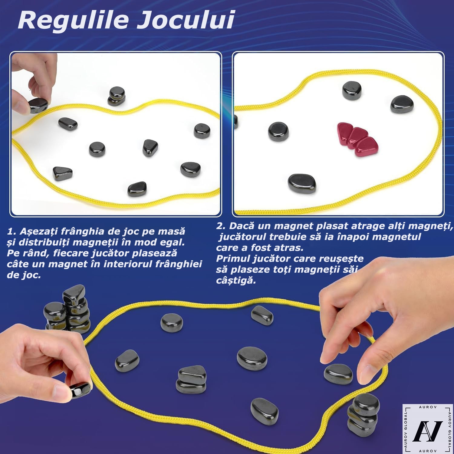 Joc Magnetic Strategic pentru Copii, Aurov®, Set cu 30 de Magneti ...