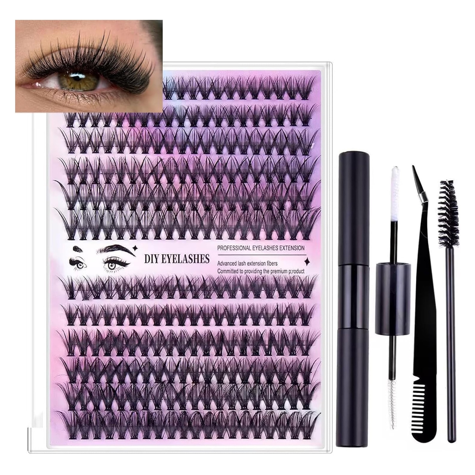 Set Kit Extensii Gene, SINBINTA, Set Gene False, Efect 3D si 4D, 240 ...